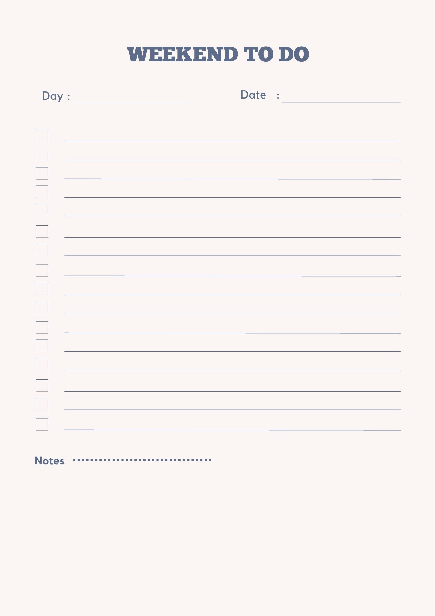 Weekend to Do List Printable, Instant Download, Minimal Productivity ...