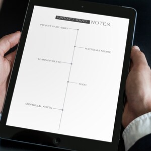 Project Brief Notes, Instant Download, Minimal Project Notes, Printable ...