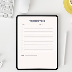 Weekend to Do List Printable, Instant Download, Minimal Productivity ...