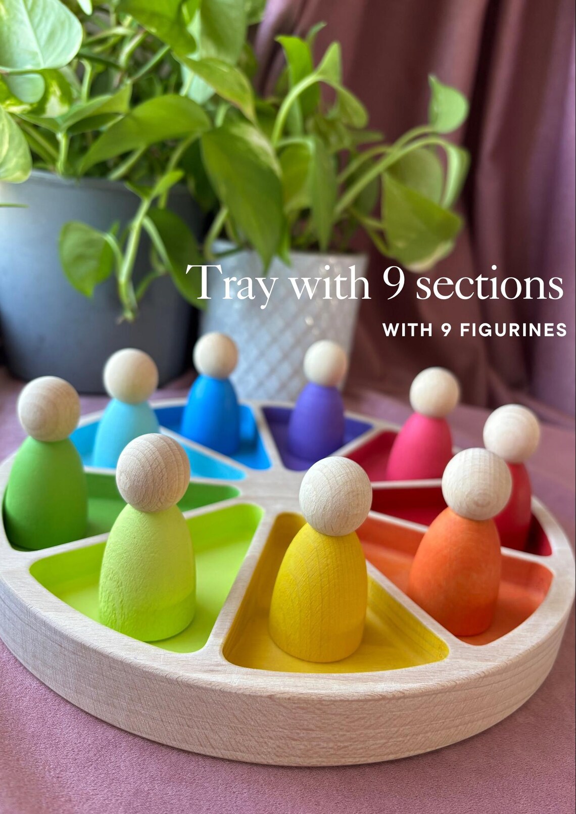 SORTING TRAY With 9 COLORS Sections. Montessori - Etsy