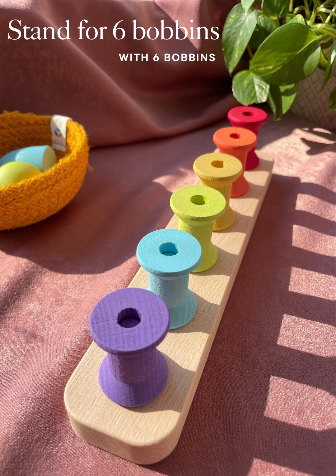Colorful Spool Stacking Game: Montessori Wooden Toy - Etsy