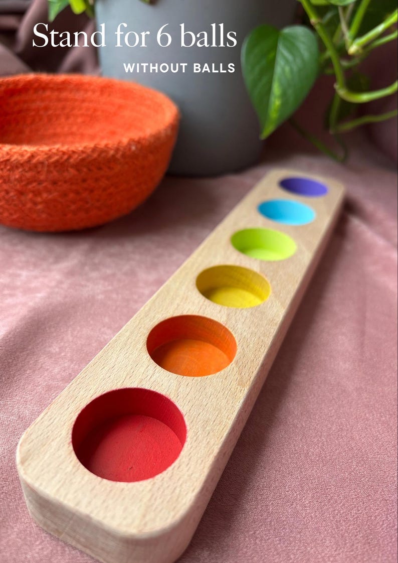 Wooden Color SORTING STAND for BALLS. Montessori - Etsy