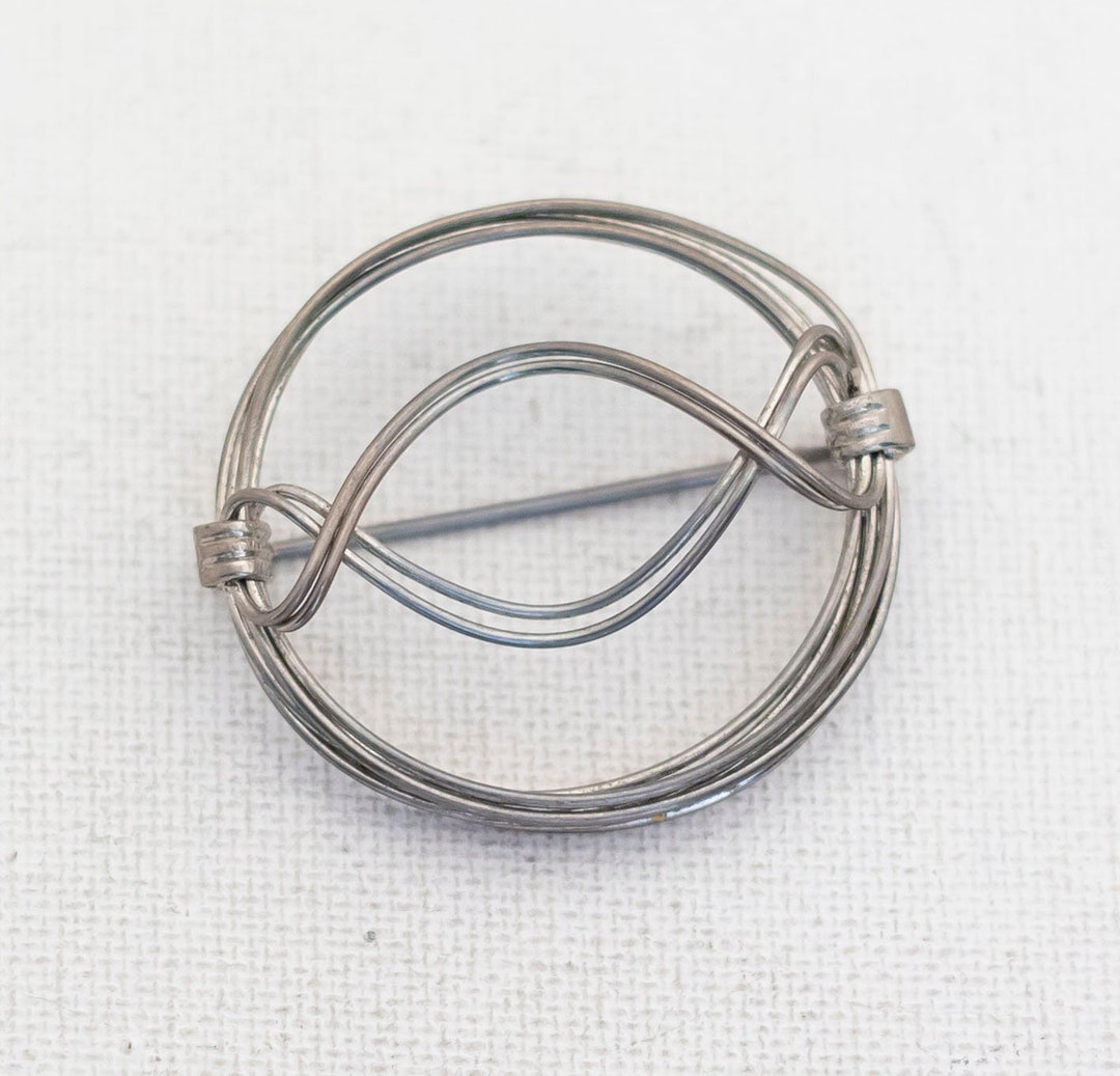 Vintage Sonic Ripple Silver Tone Brooch - T17 - Etsy
