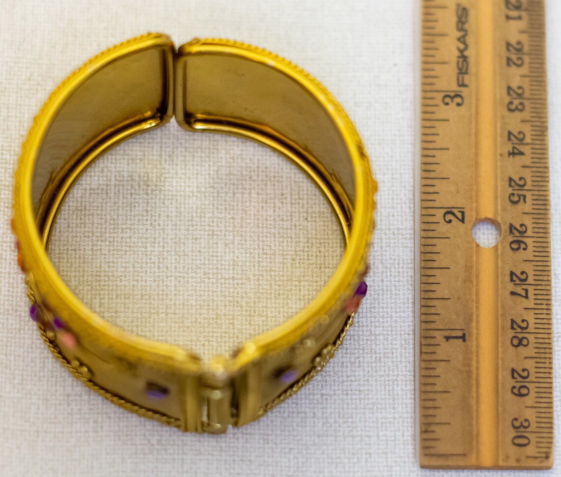 7 Inch, Vintage Fantasy Elven Enchanted Gold Tone Hinge Bangle - BX9 - Etsy