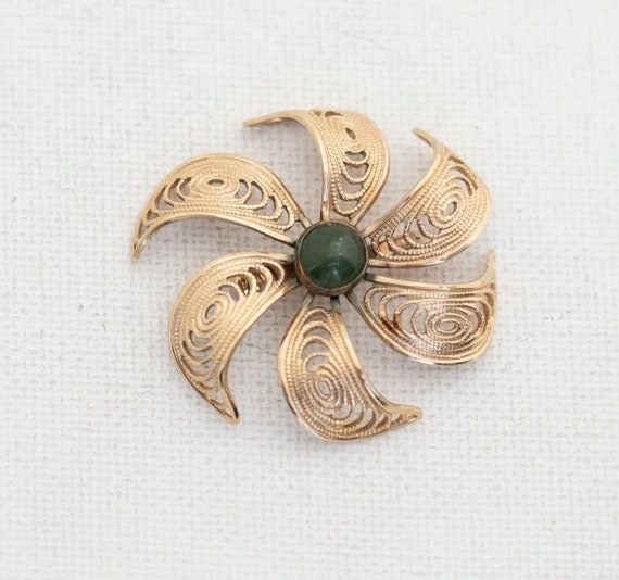 Vintage Gold Wind Surge Vortex Brooch by Karatclad by Bell - Etsy