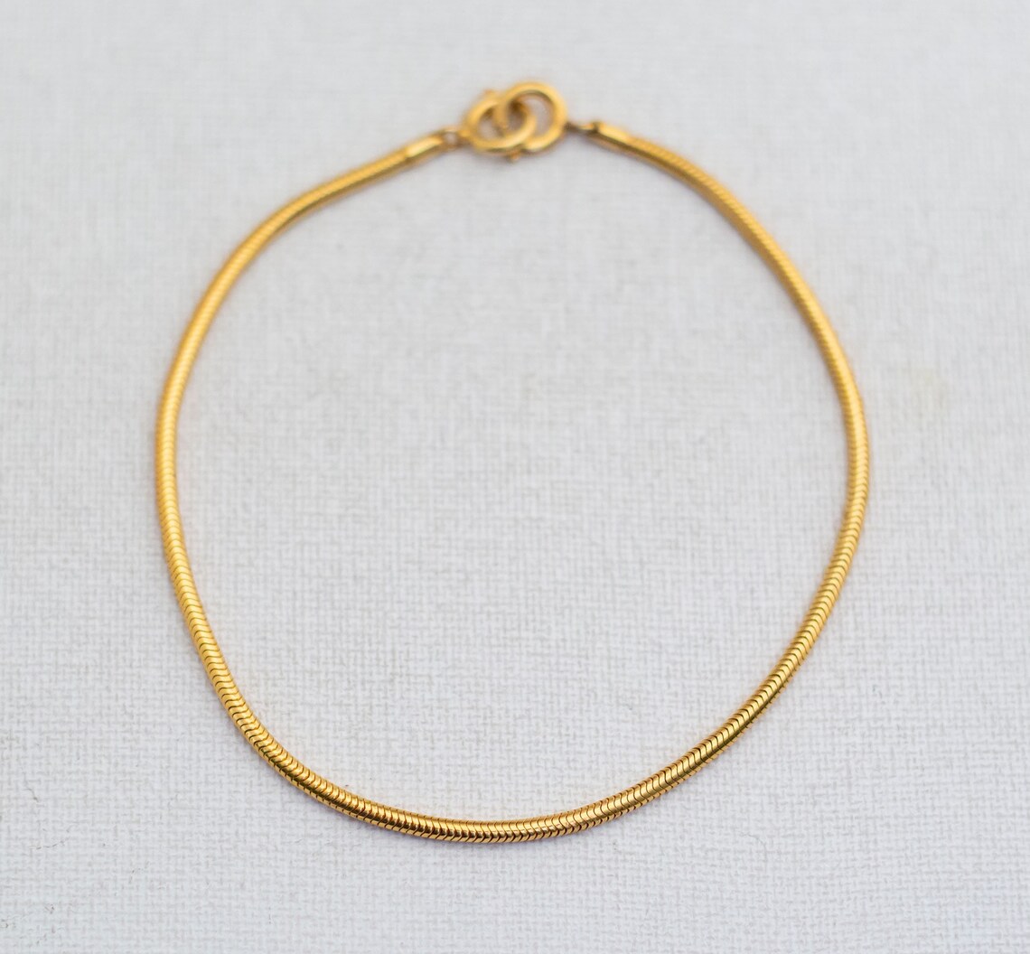 Vintage Gold Serpentine Asexual Chain Bracelet 10 1/4 Inch - T4 - Etsy