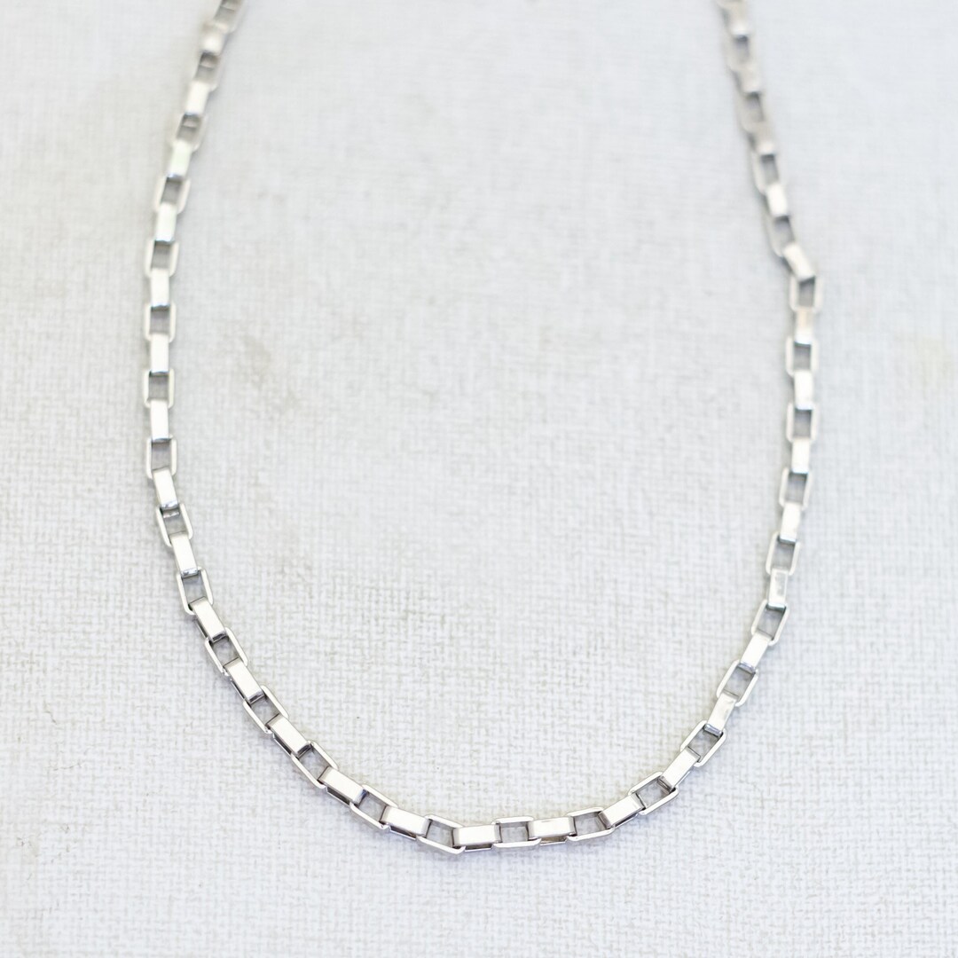 16 Inch, Vintage Box Chain Geometric Links Unique Choker Necklace - T23 ...