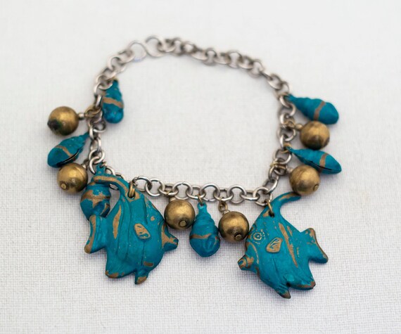 Vintage Aquatic Fantasy Bracelet 9 1/2 inch - T5 - Gem