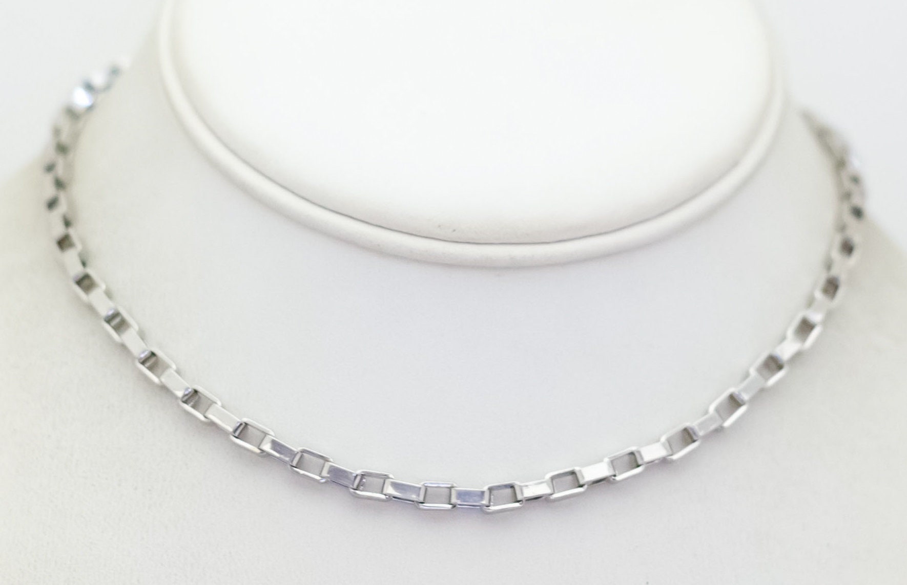 16 Inch, Vintage Box Chain Geometric Links Unique Choker Necklace - T23 ...