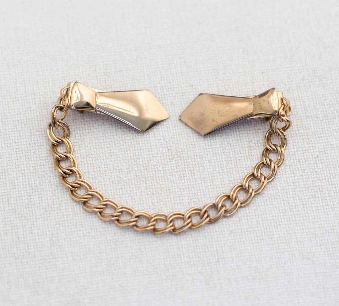 Vintage Double Curbs Chained Arrowhead Clip - T5 - Etsy