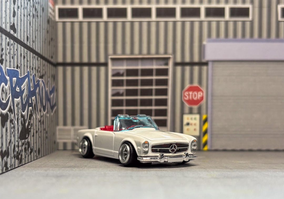 Custom 1963 Mercedes-benz 230 SL Diecast: White & Red Hot Wheels - Etsy