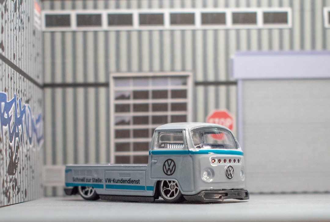 Custom Hot Wheels Volkswagen T2 Pickup: Grey VW Transporter Diecast ...