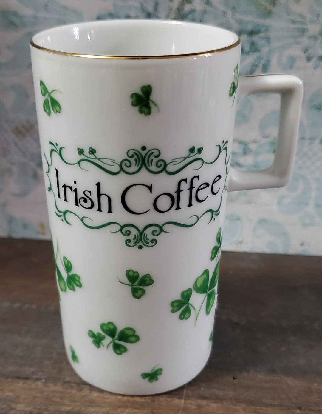 Vintage Lefton China "irish Coffee" Cup Clover Shamrock St Patrick 4" X ...