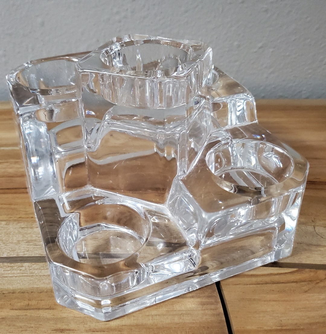 Partylite Crystal Castle Five (5) Tier Votive Tea Light Candle Holder ...