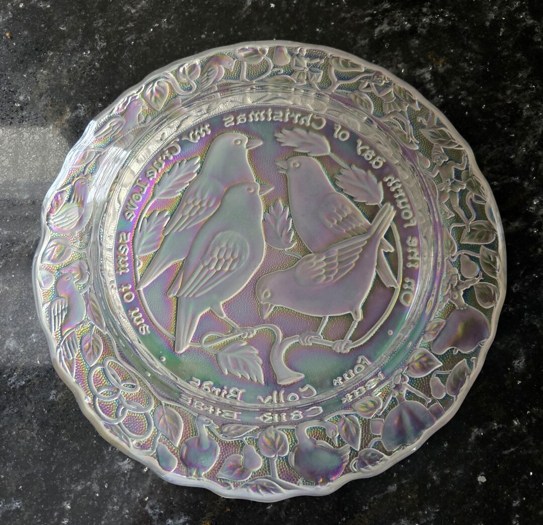 Imperial Glass Twelve Days of Christmas Plate No 4 Colley Birds - Etsy