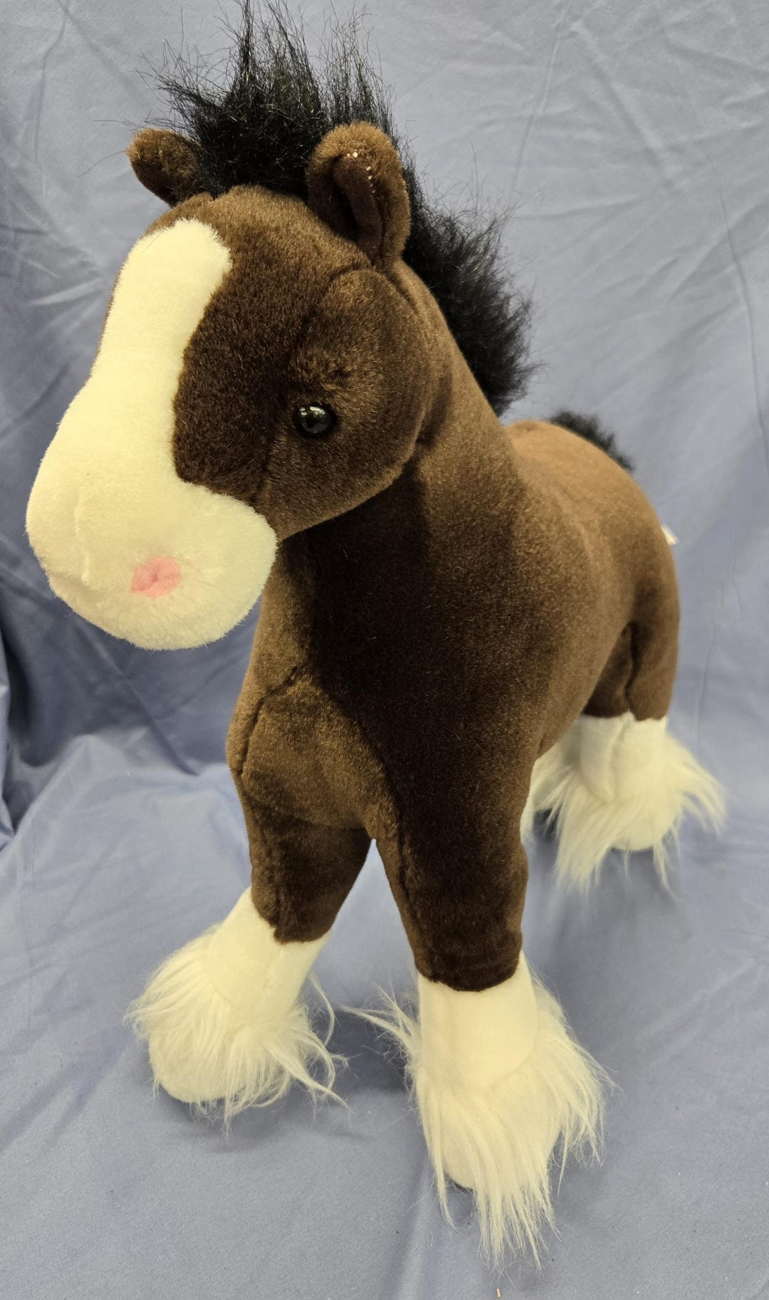 Vintage GUND Plush CLYDE CLYDESDALE Brown White Plush Horse Toy Animal ...