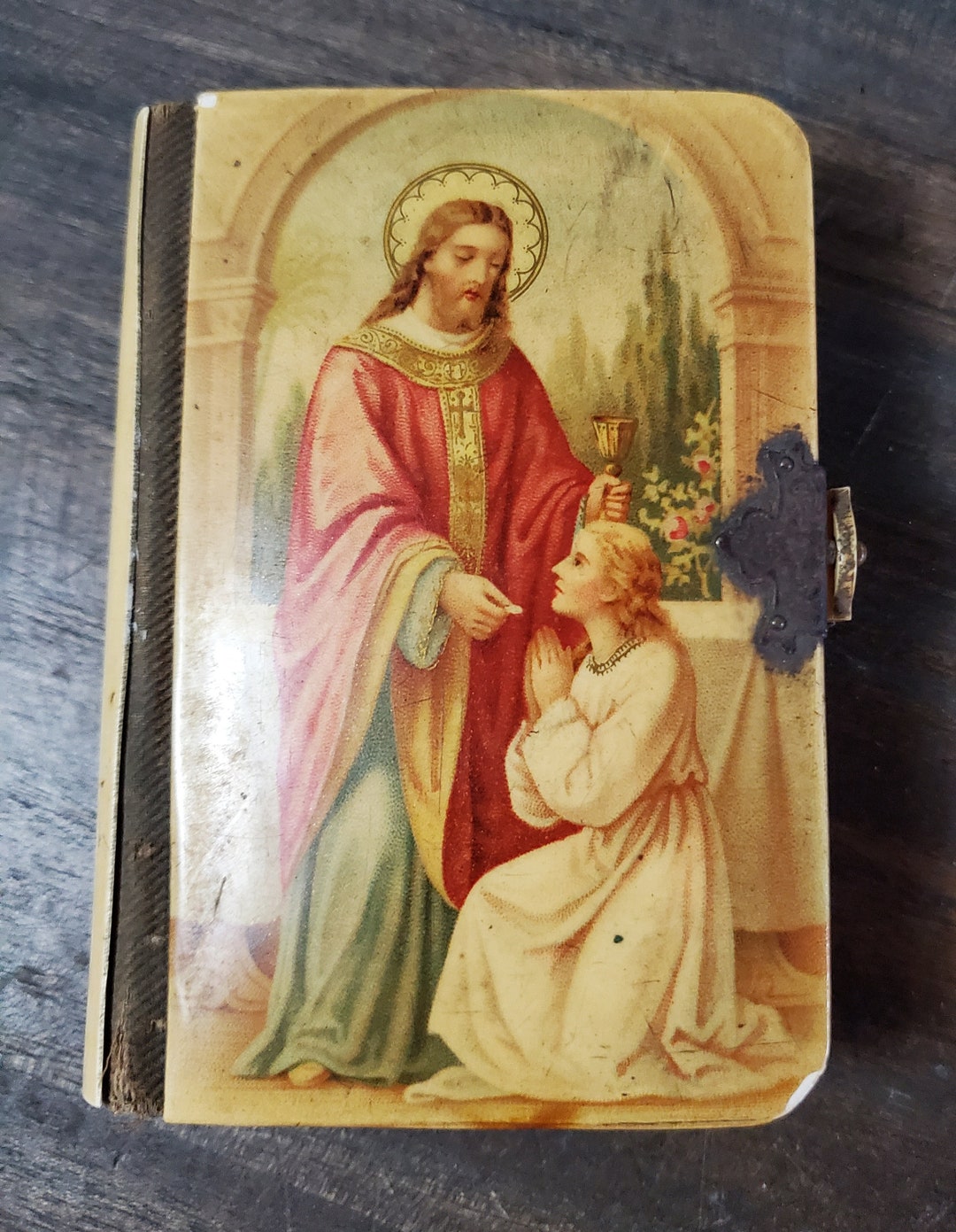 Antique 1895 Clasped Catholic Celluloid Polish Czech Catholic Prayer ...