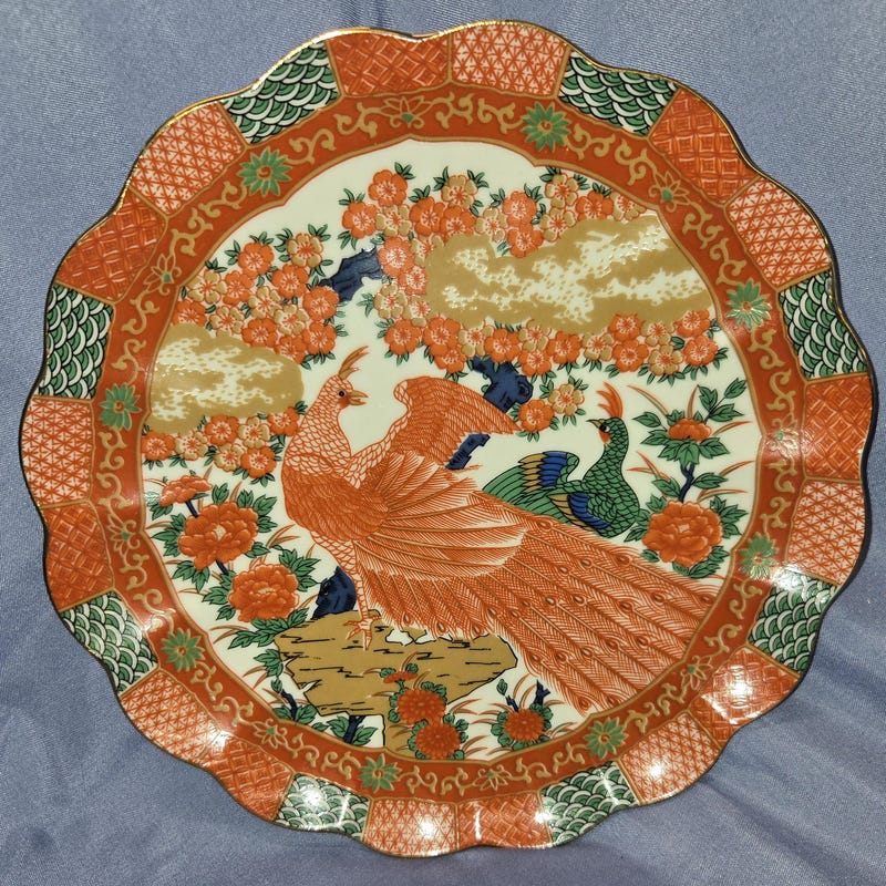 Japanese Imari Bird Plate - Etsy