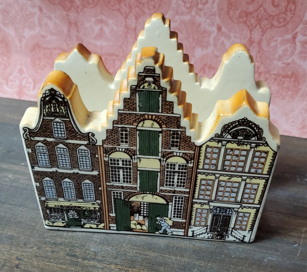 Rare Delft Blue Dutch Canal Houses Hand Painted Napkin Holder - Etsy