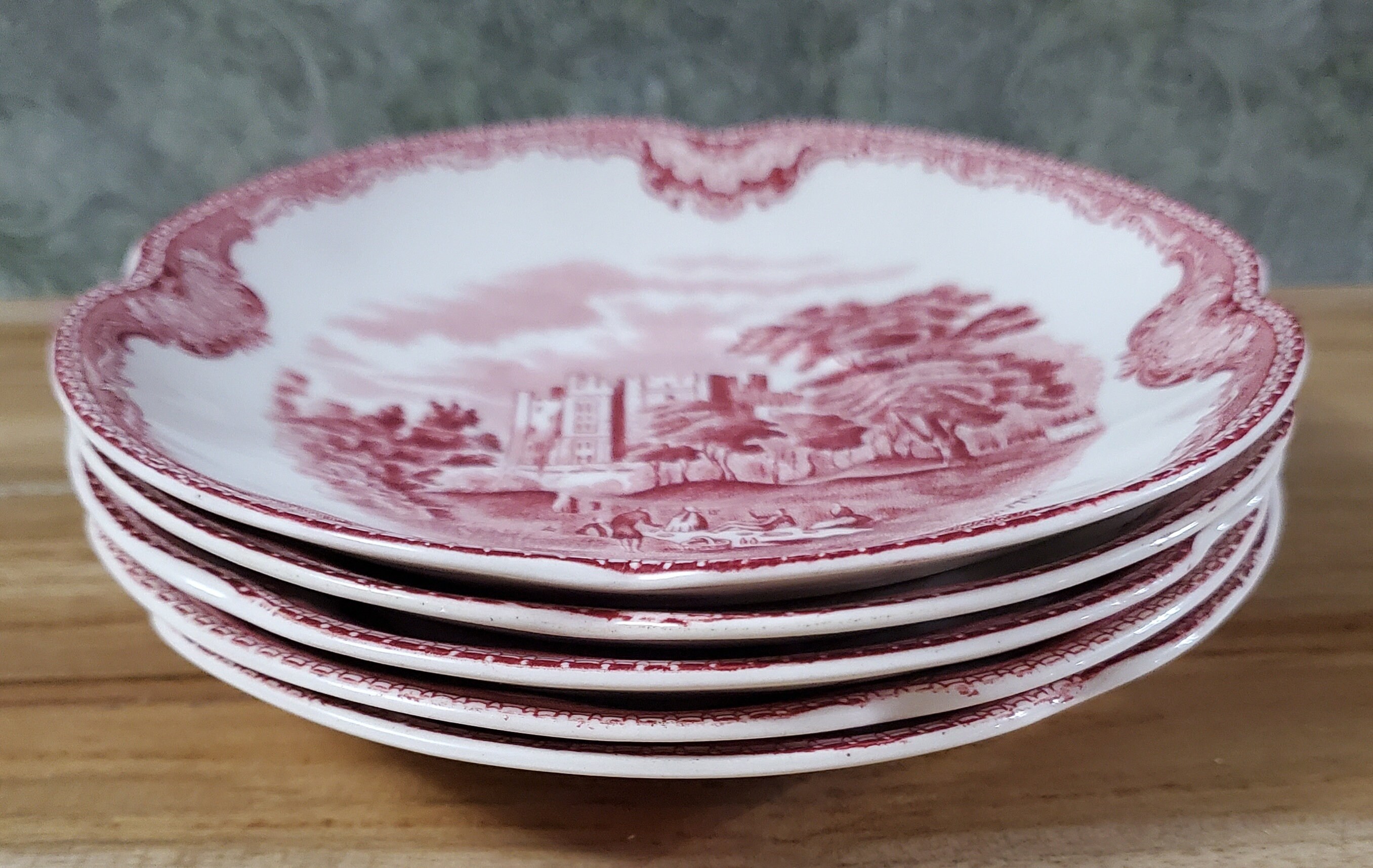 5 Johnson Brothers Old BRITAIN Castles Pink Tea Cup Saucers ONLY Kenilworth Crown Logo - Etsy