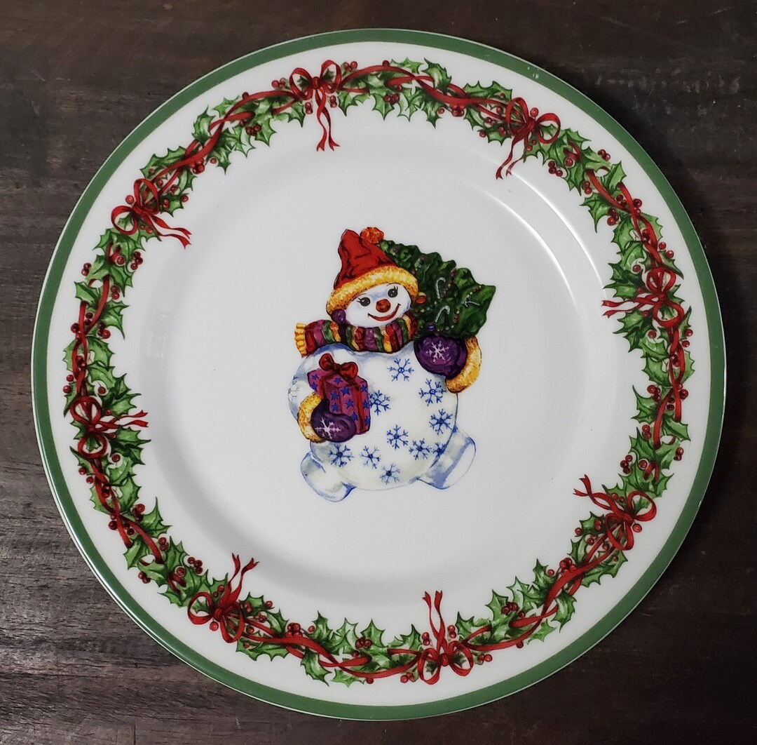 Christopher Radko Traditions Holiday Celebrations Snowman 8 3/8" Salad ...