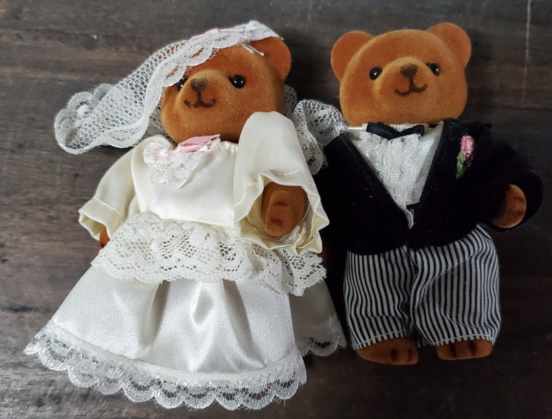 Teddy Bear Story Applause Bride Groom Mini 1986 Tammy & Teddy Flocked ...