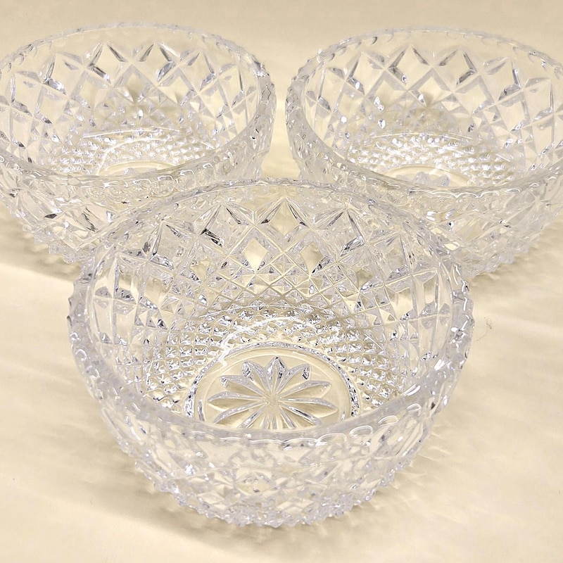 Vintage Cut Crystal Bowls - Etsy
