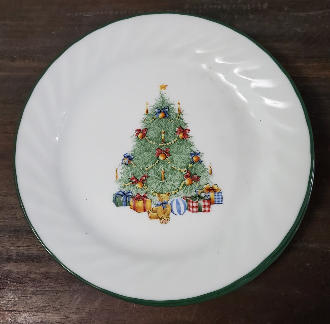 Corelle HOLIDAY MAGIC Christmas Tree 7" Salad Plates - Set of 5 Vintage ...