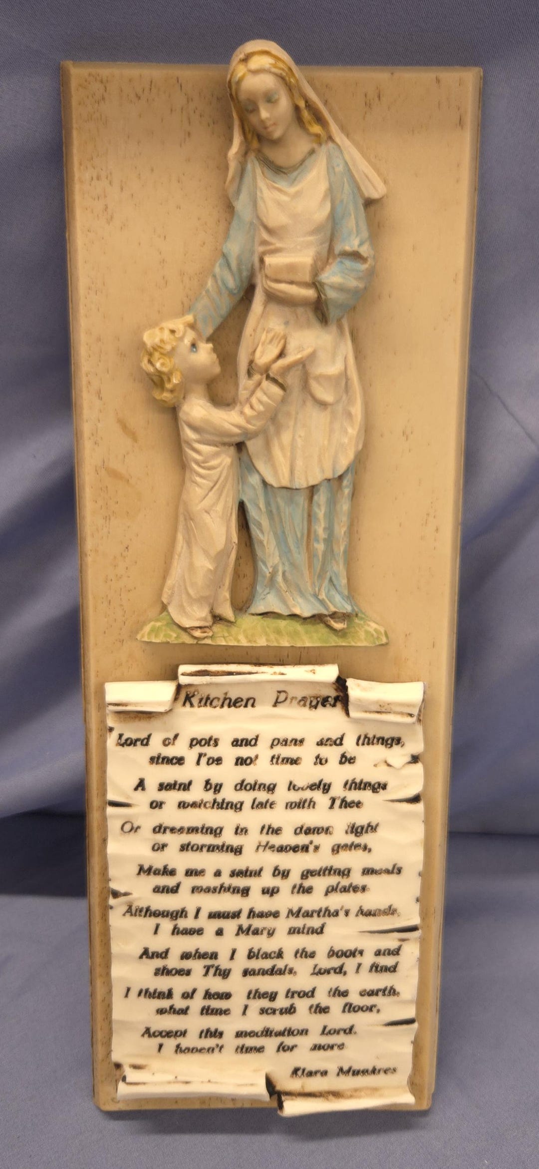 Vintage 1987 Religious Kitchen Prayer Klara Munkres Wall Hanging Plaque ...