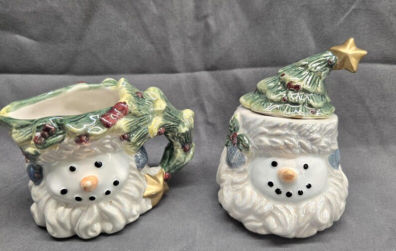 Vintage Cracker Barrel Snowman Decorative Miniature Mini Tea Set ...