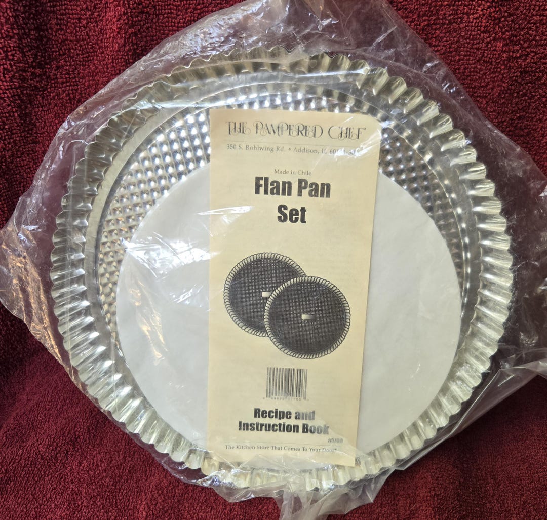 Vintage the Pampered Chef Flan Pan Set/w Recipe & Instruction Pamphlet ...