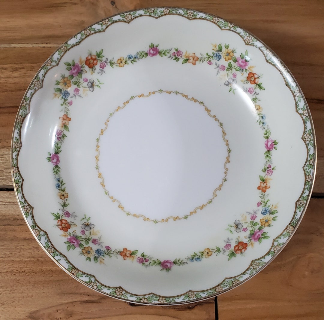 Vintage Noritake Morimura Bone China Porcelain Bowls 7.5" 'M' Floral ...