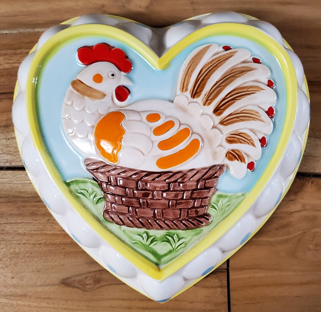 Gailstyn Sutton Rooster Chicken Hen Ceramic Mold Wall Hand-painted Farm ...