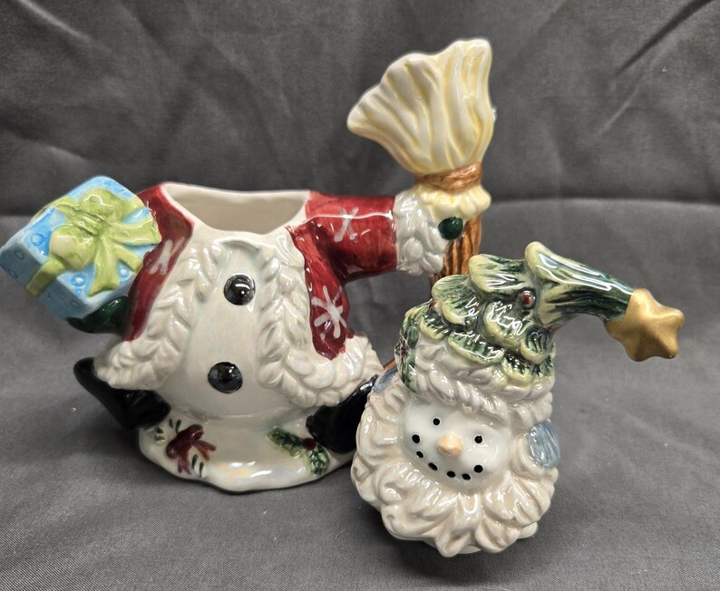 Vintage Cracker Barrel Snowman Decorative Miniature Mini Tea Set ...
