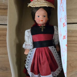 Trachten Puppen Wind up Doll 7” Vintage German Hang Tag W/key Moll ...