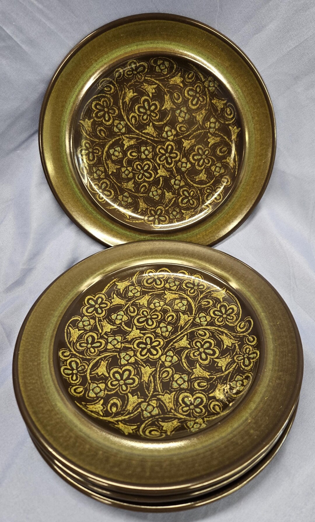 Vintage Brown Franciscan Mission MADEIRA 8.5" Salad Plates 1970s MCM ...