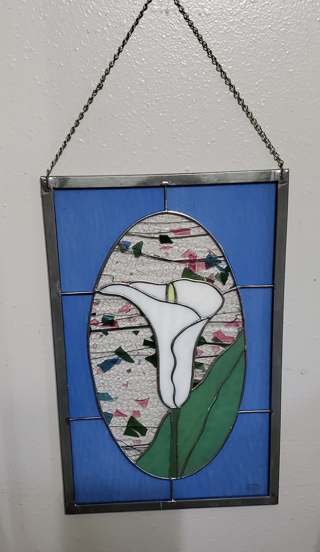 Vintage Calla Lily Stained Glass Window Hanging the Glass House Decatur ...