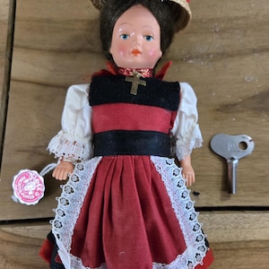 Trachten Puppen Wind up Doll 7” Vintage German Hang Tag W/key Moll ...