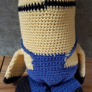 Handmade 14" Crochet Minion Stuffed Toy Child Yellow & Blue Super Cute ...