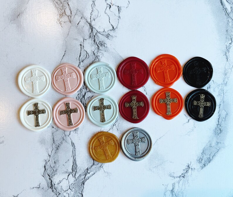Cross Baptism Christening Dedication Wax Seal Stamp Sticker/ Invitation ...