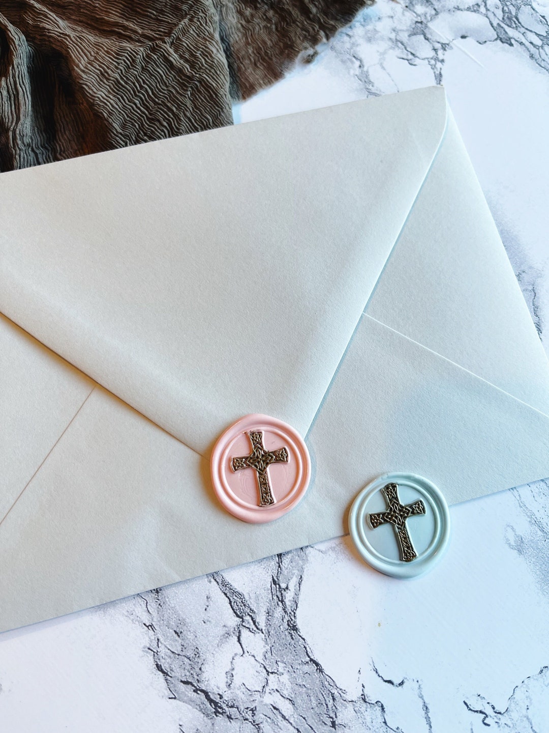 Cross Baptism Christening Dedication Wax Seal Stamp Sticker/ Invitation ...
