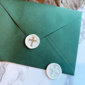 Cross Baptism Christening Dedication Wax Seal Stamp Sticker/ Invitation ...
