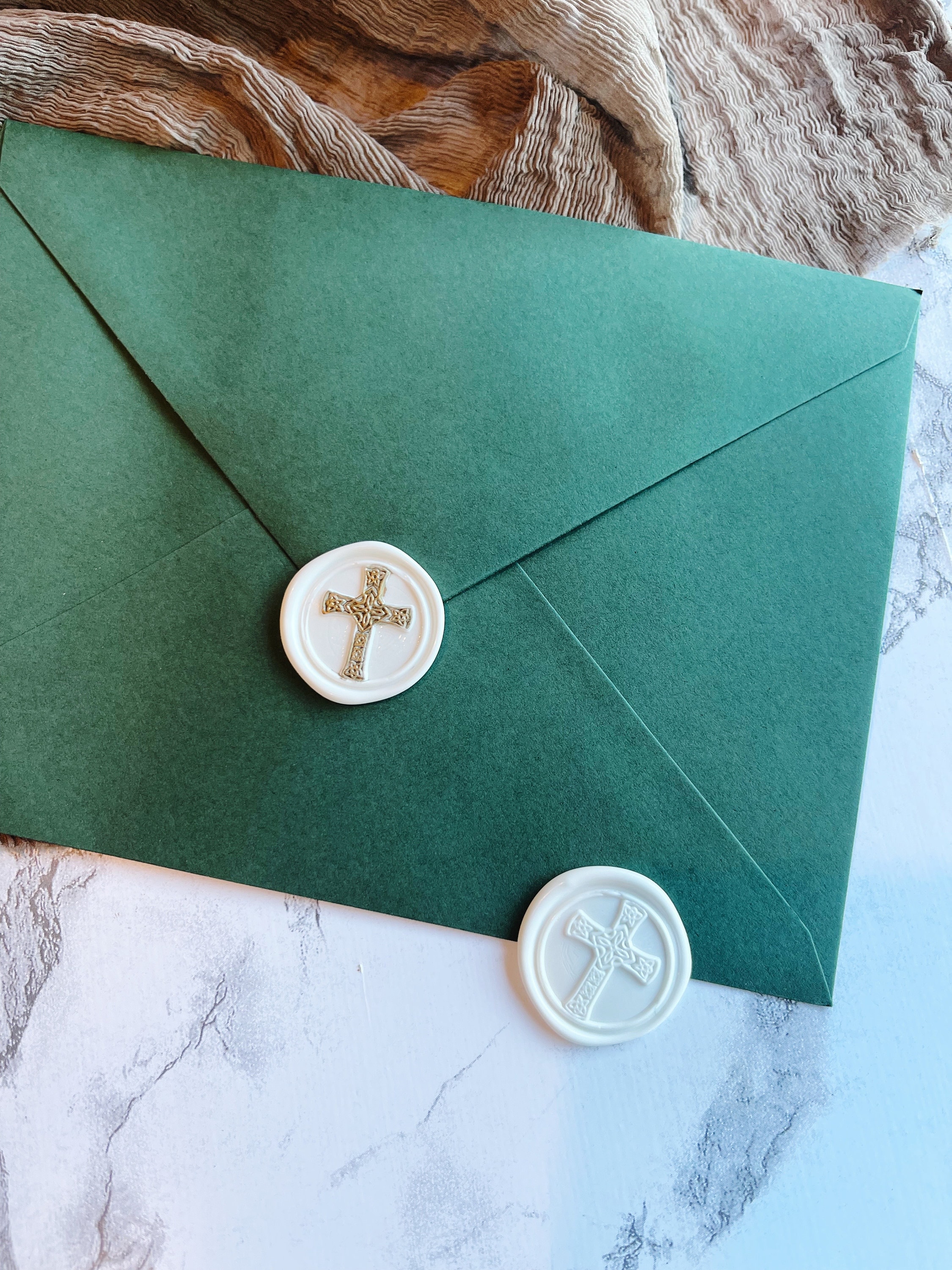 Cross Baptism Christening Dedication Wax Seal Stamp Sticker/ Invitation ...