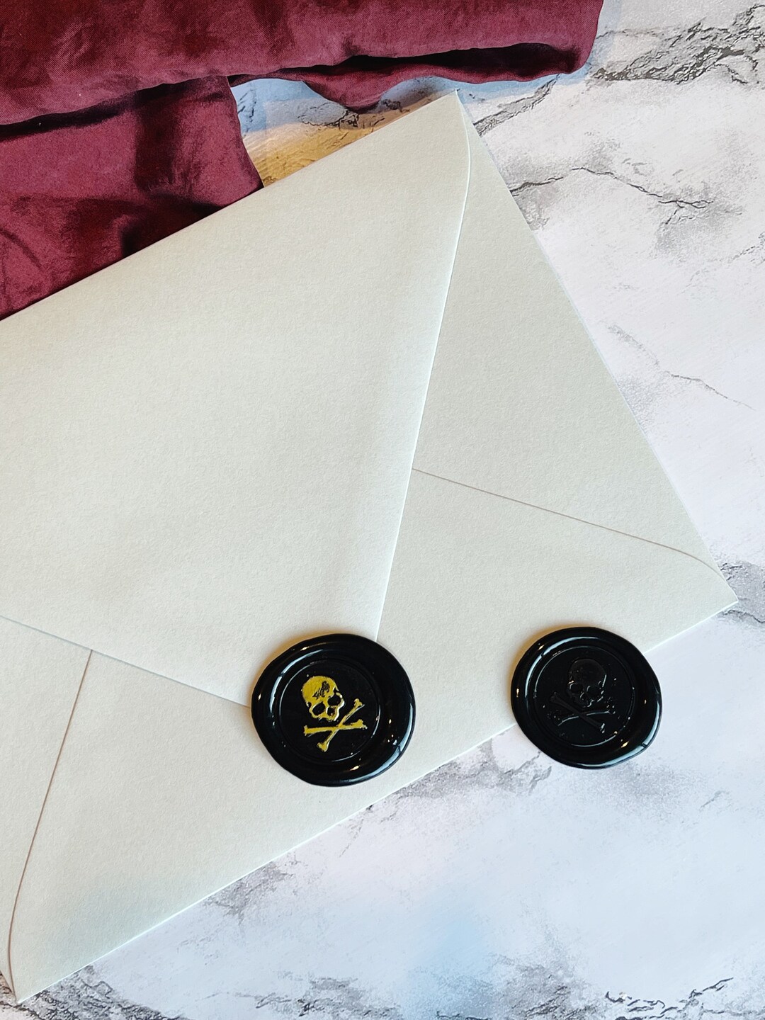 Wax Seal Stamp Sticker Skull and Cross Bones/ Halloween Party Pirate ...