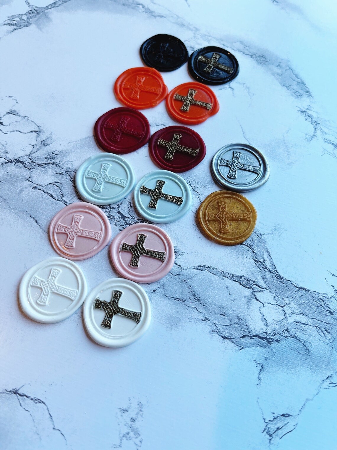 Cross Baptism Christening Dedication Wax Seal Stamp Sticker/ Invitation ...