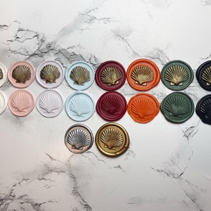 Seashell Wax Seal Stamp Sticker/ Invitation Shell Beach Wedding Party ...