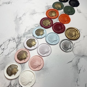 Seashell Wax Seal Stamp Sticker/ Invitation Shell Beach Wedding Party ...