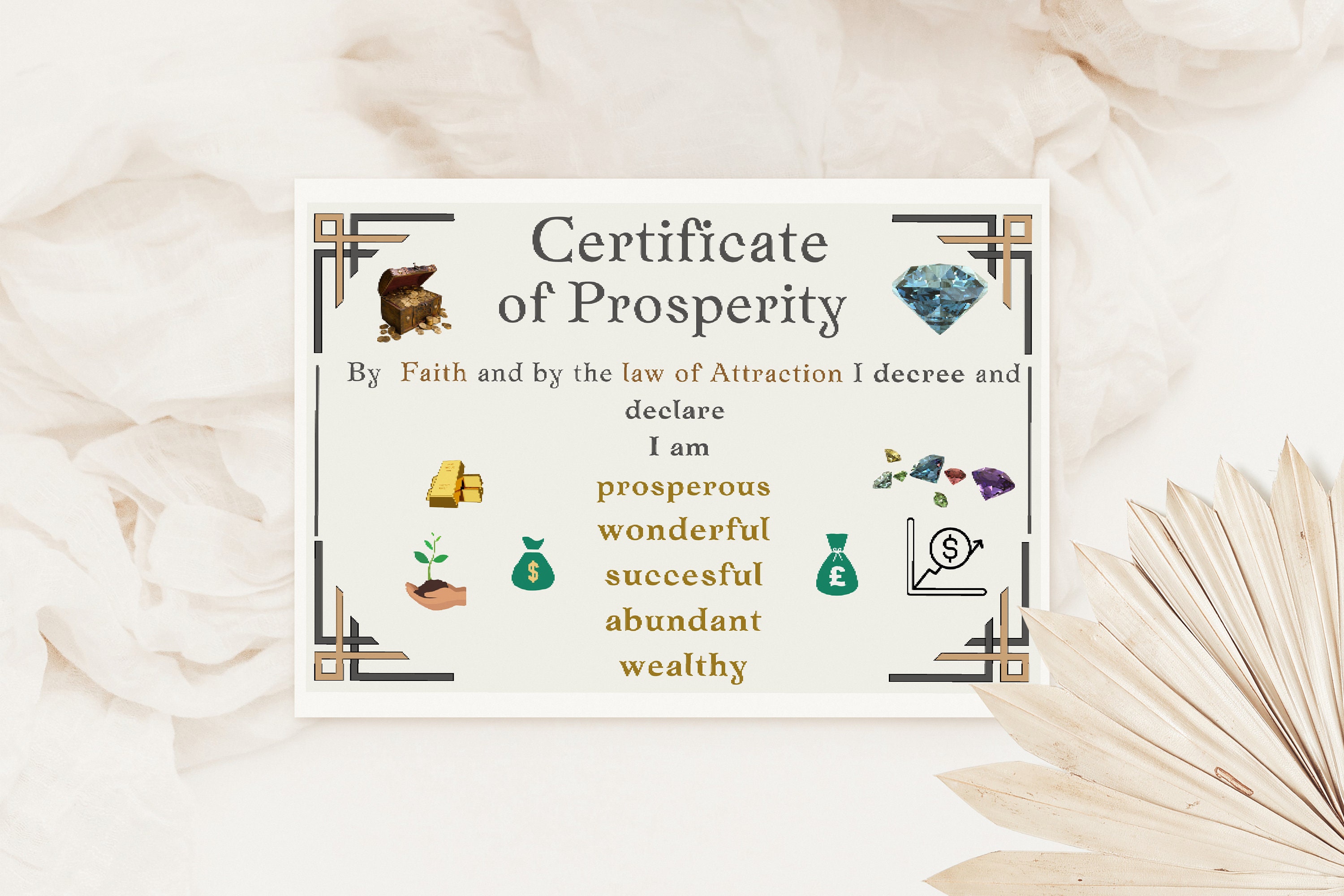 Certificate of Prosperity Download Printable Wall Art - Etsy
