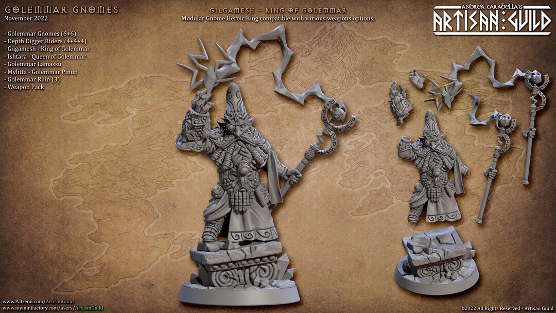 Gilgamesh King of Golemmar Artisan Guild D&D Gnome - Etsy
