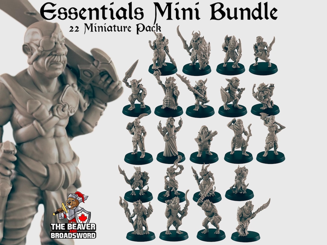 Dnd Essential Monster Mini Pack 2 - 22 Miniatures! - EC3D, Pathfinder ...